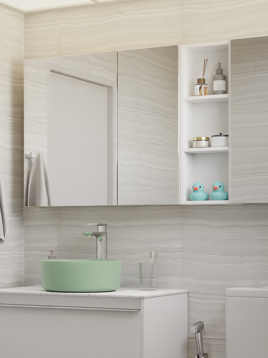 HERA 46 Blanco Vanity Cabinet | Waterproof & Gloss Finish