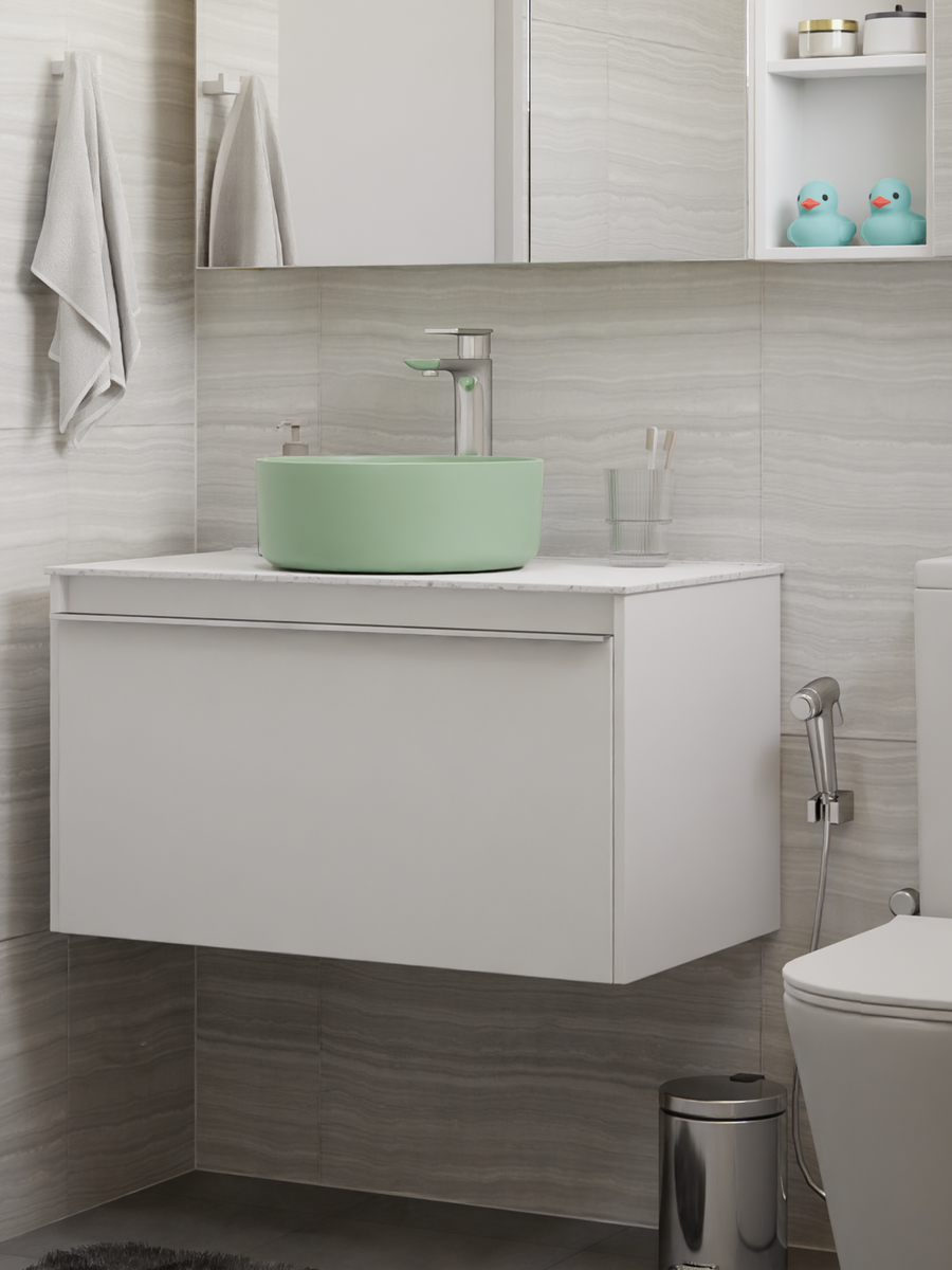 HERA 46 Blanco Vanity Cabinet | Waterproof & Gloss Finish